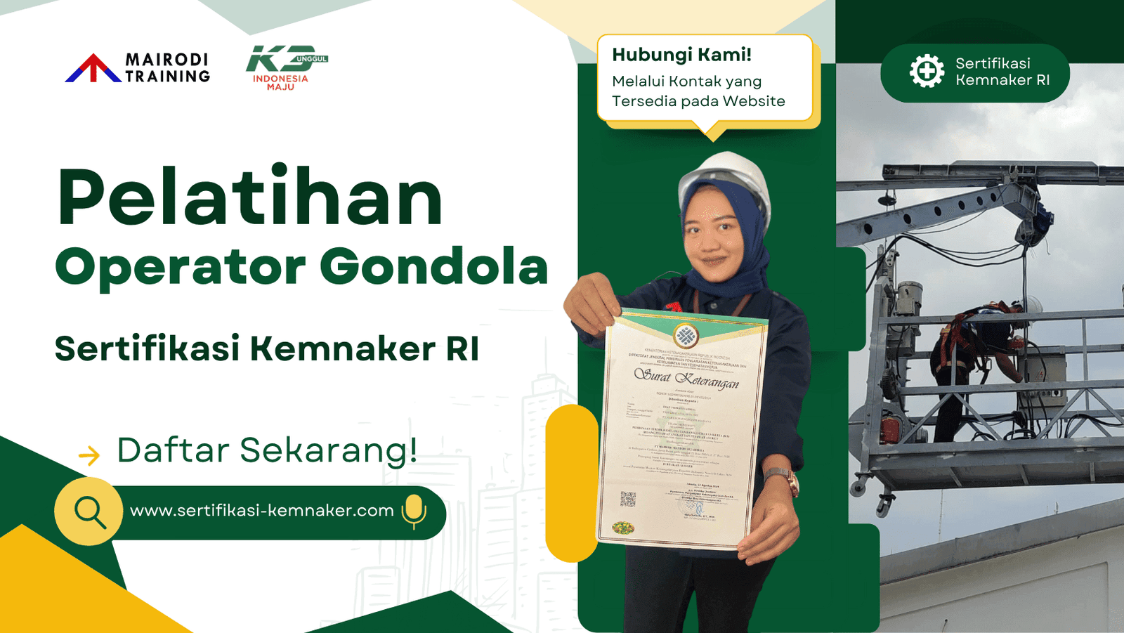 Pelatihan Operator Gondola - Sertifikasi Kemnaker